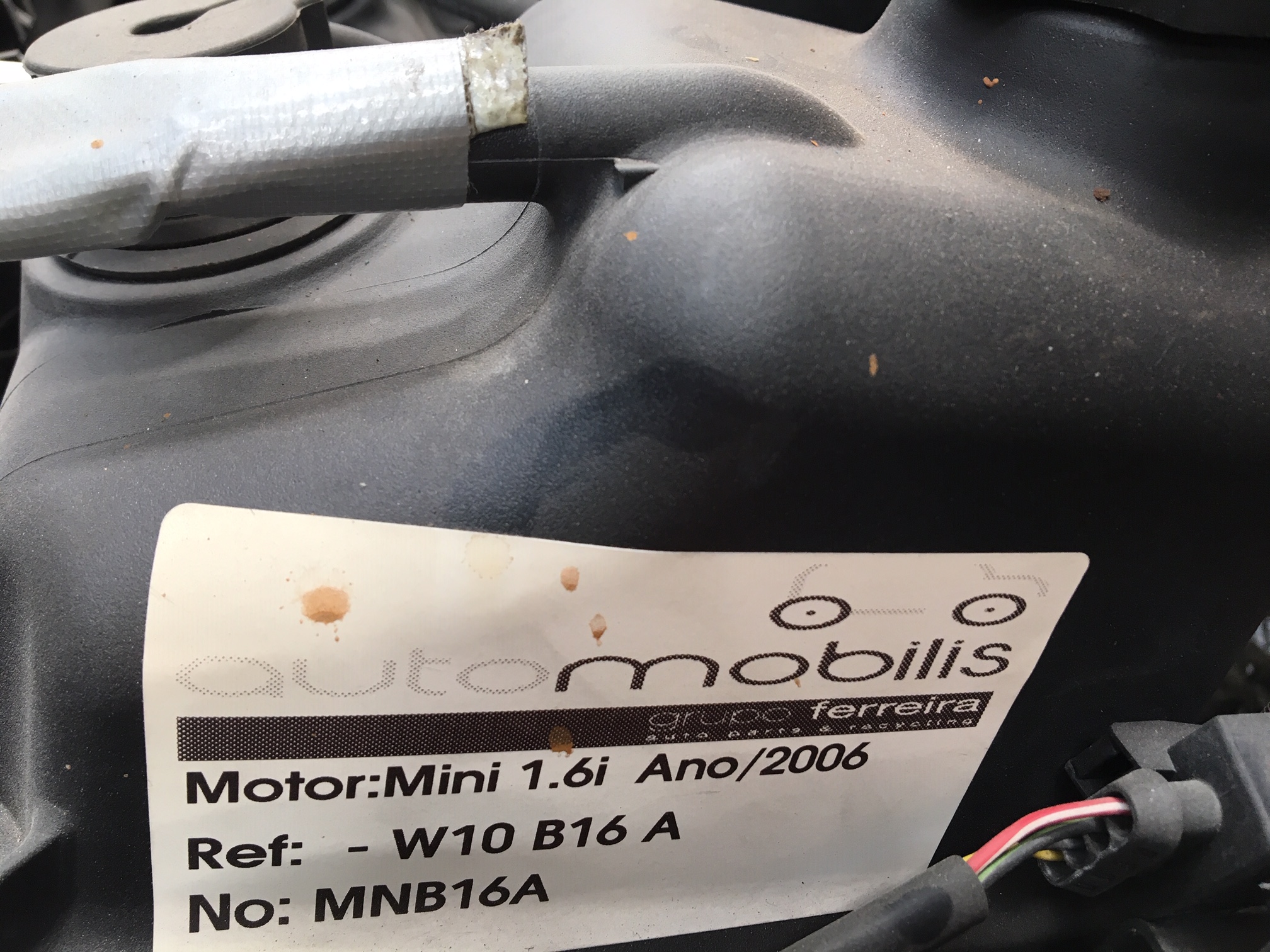Motor Mini R50 / R53 1.6 90Cv de 2006 - Ref OEM : W10B16A | Automobilis